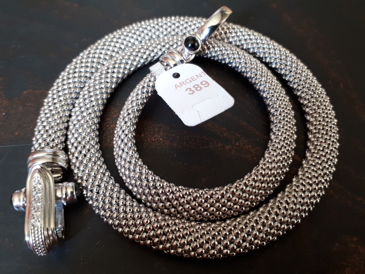 Collier Argent a maille serpent -41cm - Stickercollection