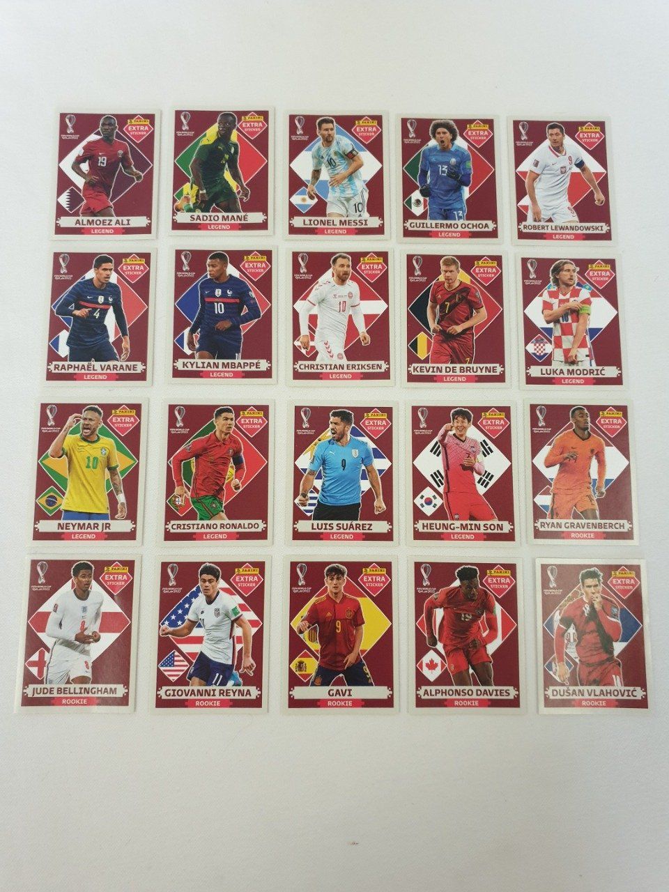 Panini qatar 2022 extra sticker legend rookie série complète base ...